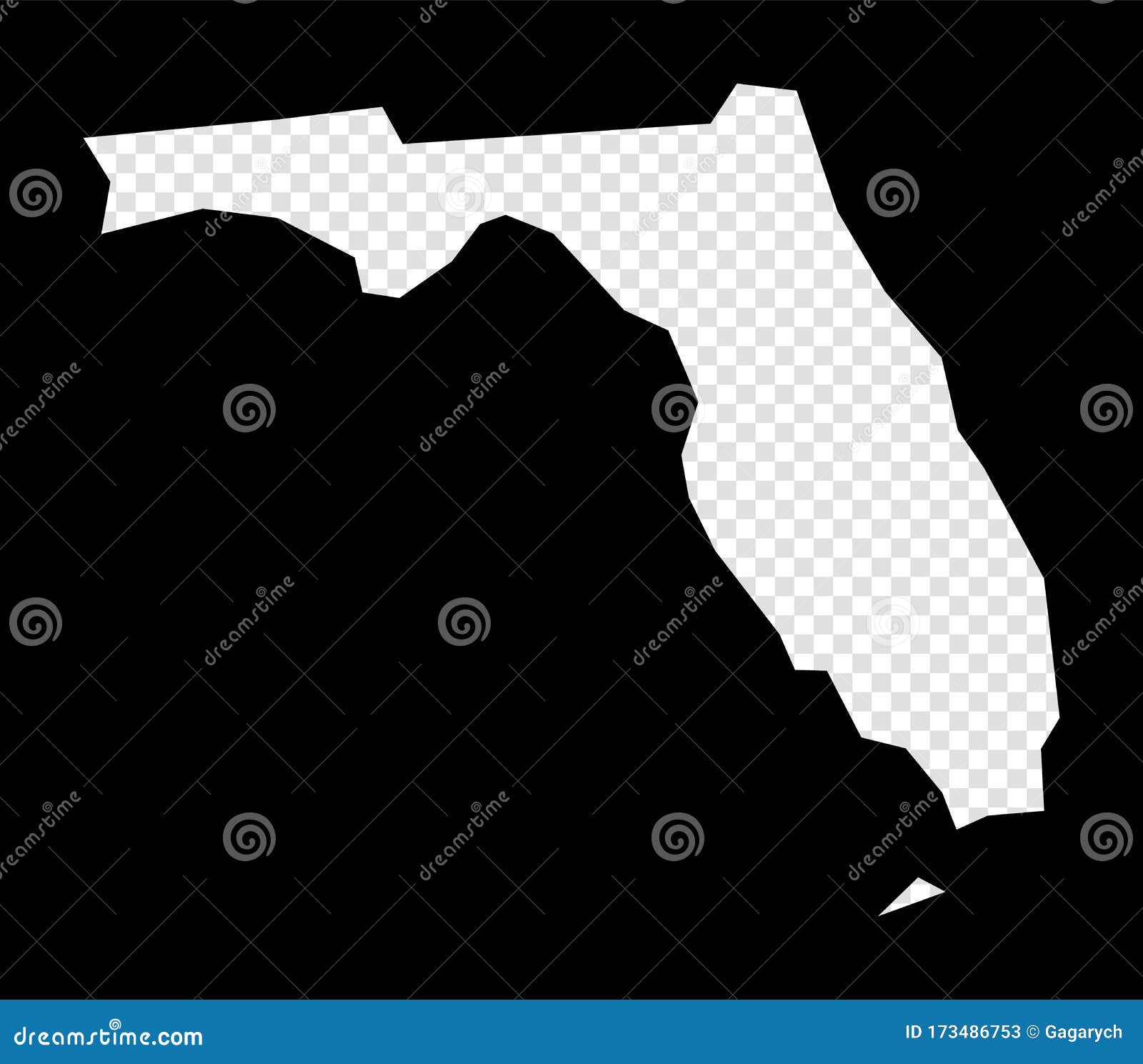 Stencil map of Florida. stock vector. Illustration of icon - 173486753