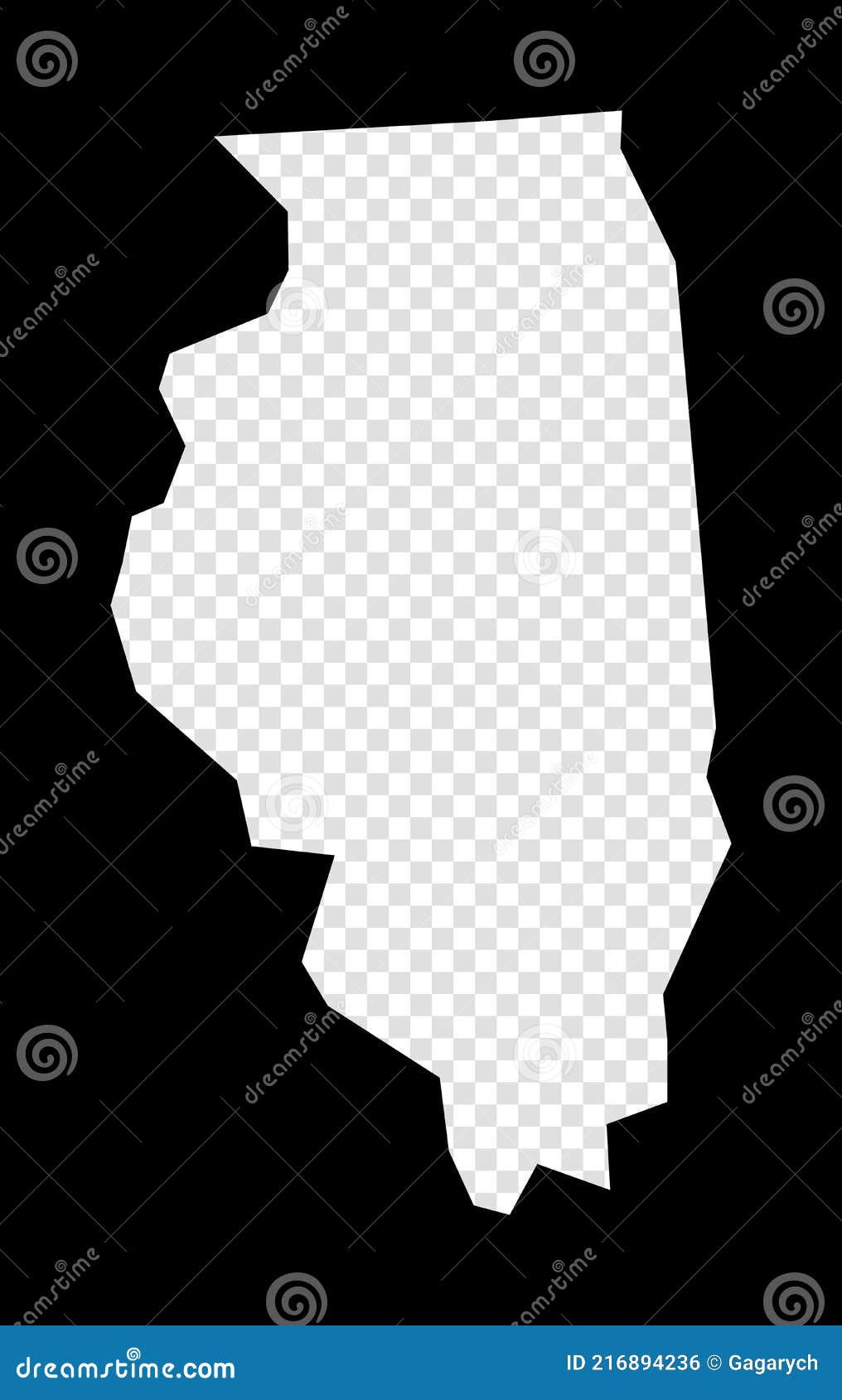 Stencil map of Illinois. stock vector. Illustration of icon - 216894236