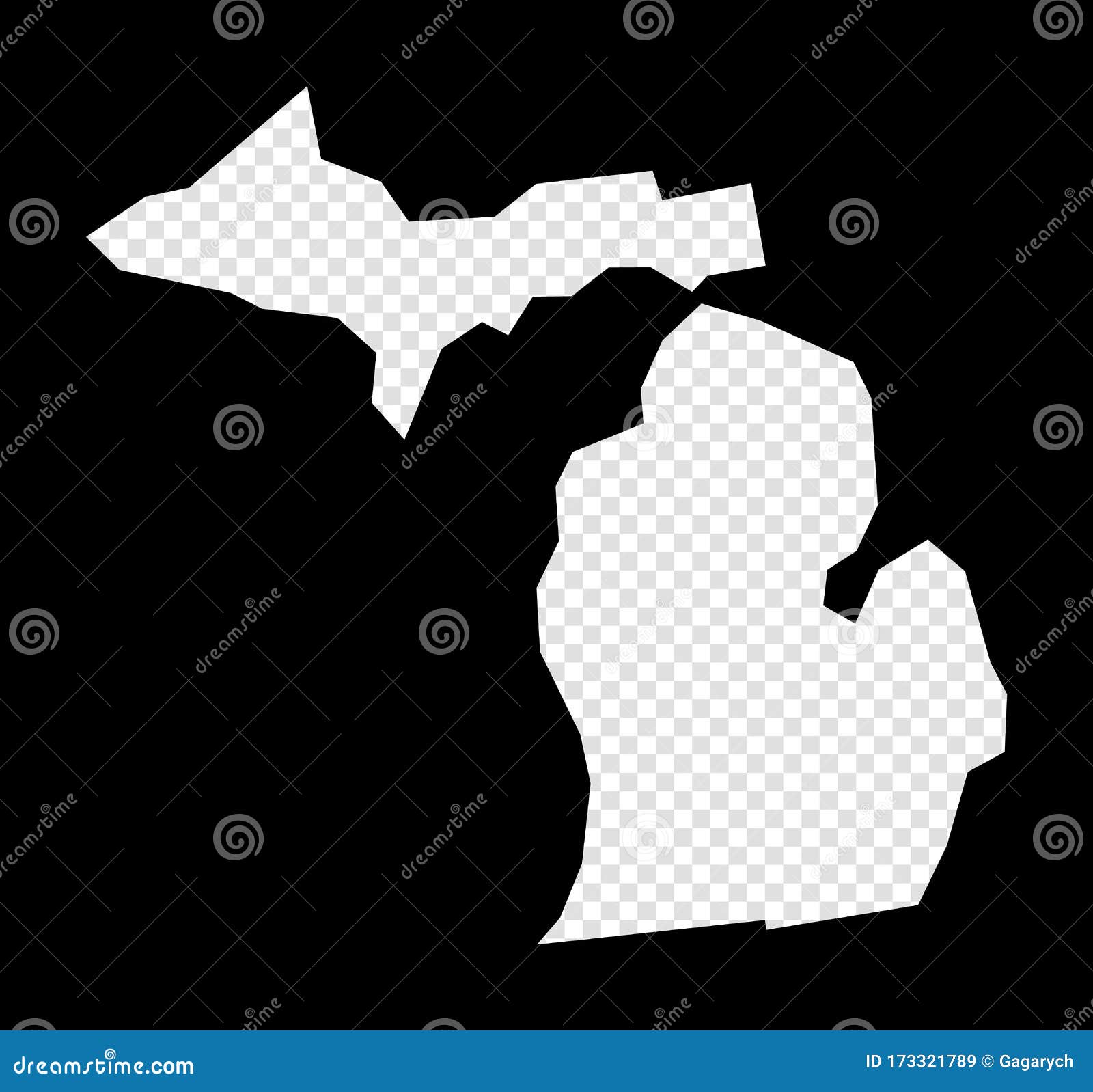 Stencil map of Michigan. stock vector. Illustration of expedition ...