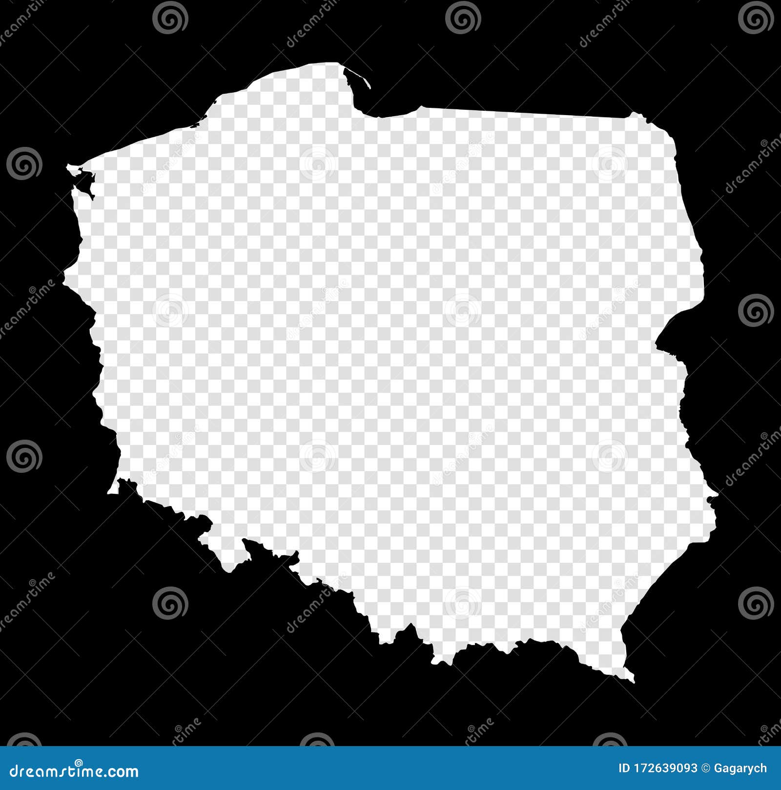Stencil map of Poland. stock vector. Illustration of cartography ...