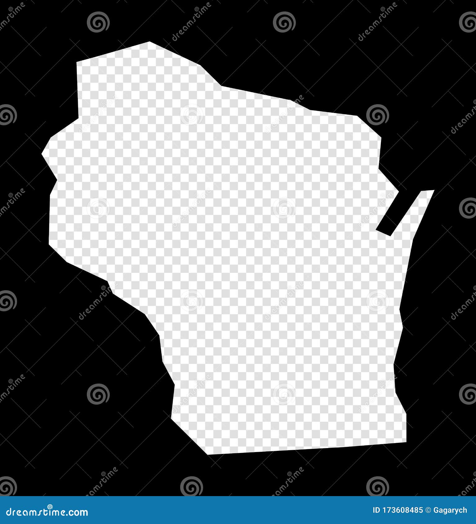 Stencil map of Wisconsin. stock vector. Illustration of sign - 173608485