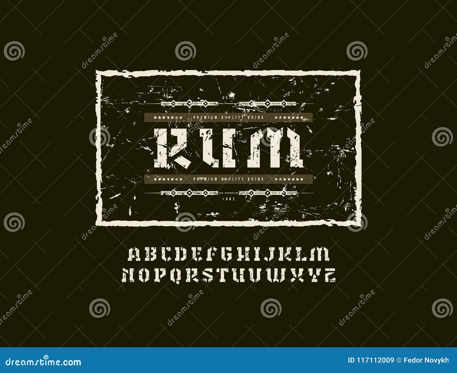 Stencil-plate Serif Font in Military Style Stock Vector - Illustration ... Stencil-plate Serif Font in Military Style Stock Vector - Illustration ...