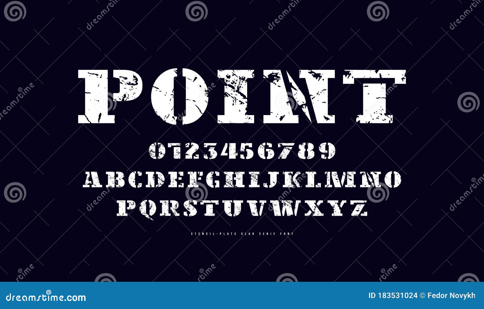 Stencil-plate Slab Serif Font in Military Style Stock Vector ... Stencil-plate Slab Serif Font in Military Style Stock Vector ...