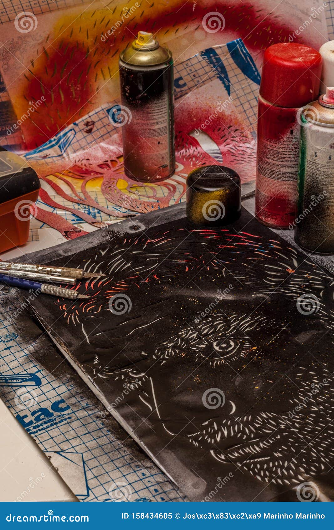 Stencil Practice Elements and Textures. Stock Image - Image of draw ...