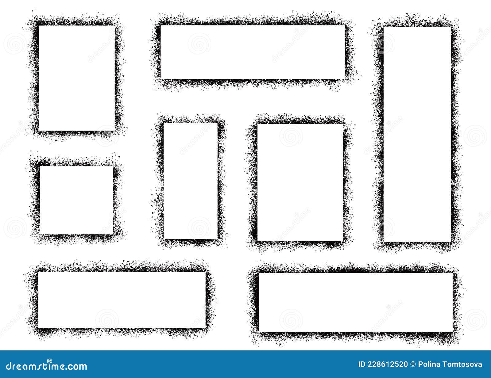 Stencil Spray Effect Paint Frame. Stock Vector - Illustration of black ...