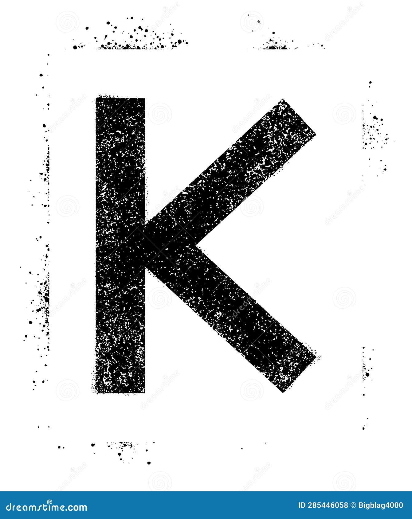 Stencil Sprayed Letter.Black Paint Art Font.Custom Font Illustration ...