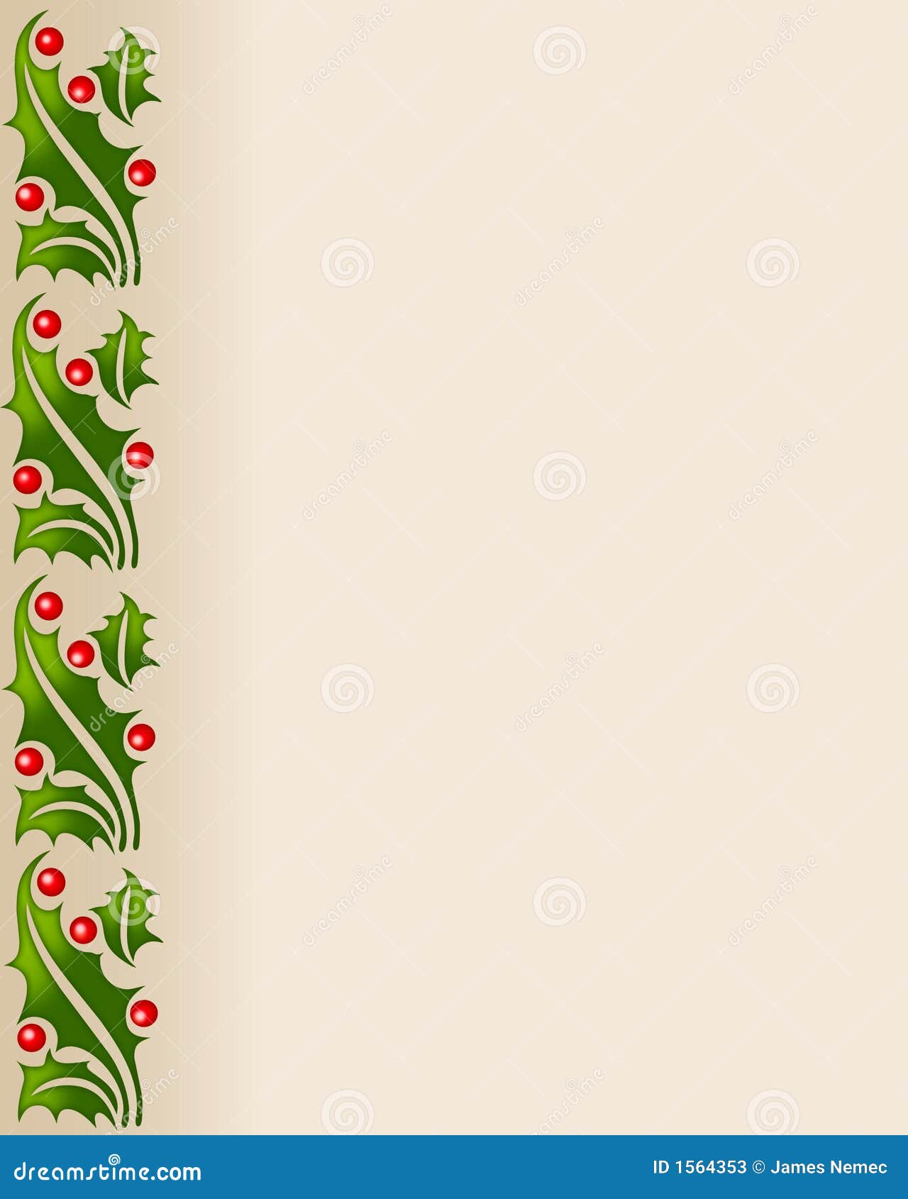 Stenciled holly border stock illustration. Illustration of holidays ...