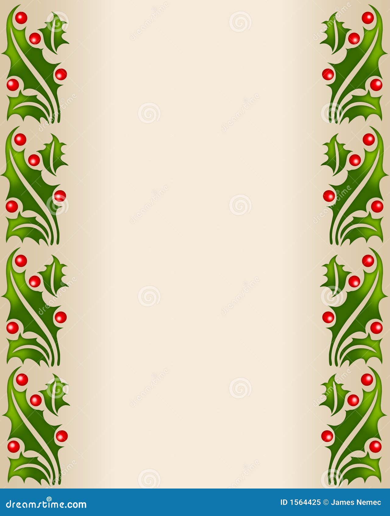 Stenciled Holly Border Frame Stock Illustration - Illustration of ...