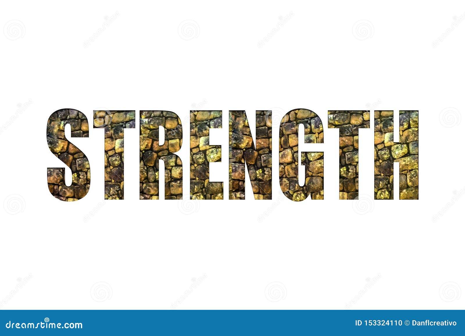 Stength Text Isolated Design Stock Illustration - Illustration of ...
