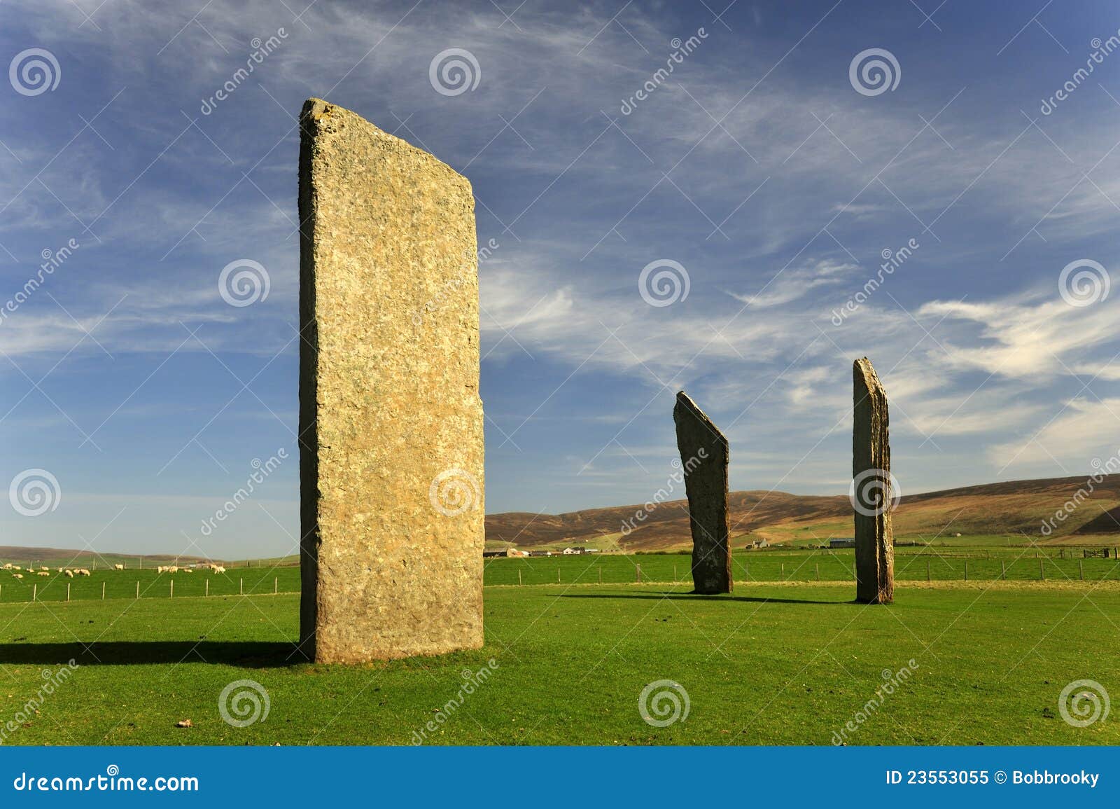 Stenness, Neolithic Standing Stones 1 Orkney Isles Stock Image - Image ...