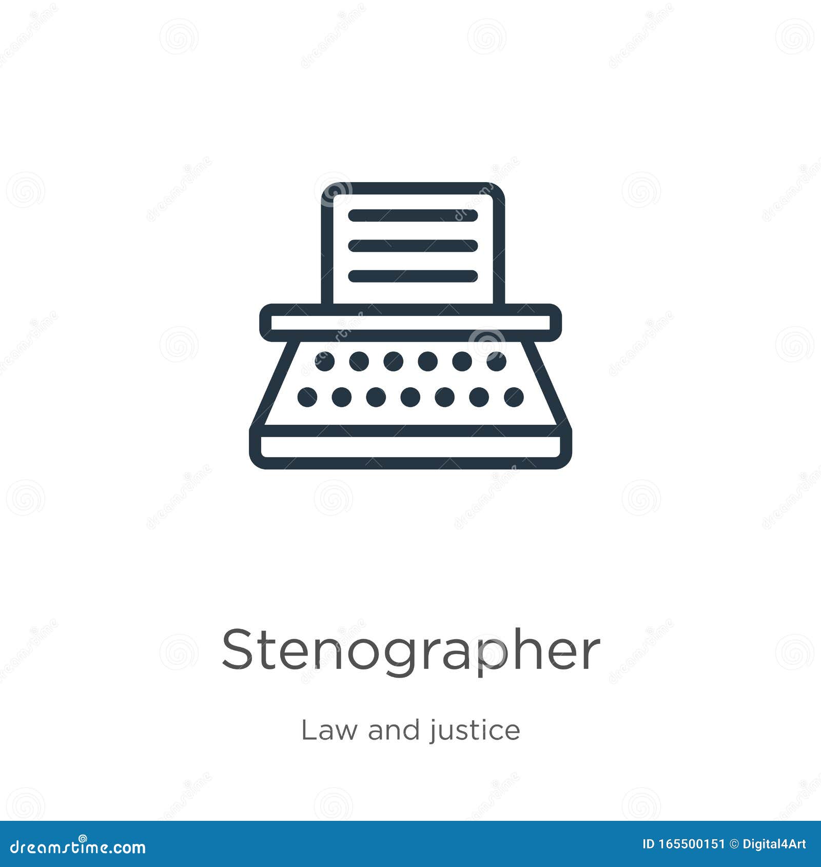 Stenographer Icon On White Background. Simple Element Illustration From ...