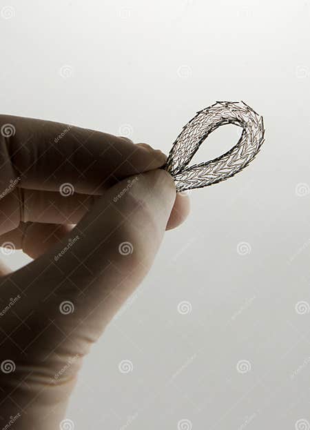 Stent for Endovascular Surgery, Bend Stock Image - Image of medical ...