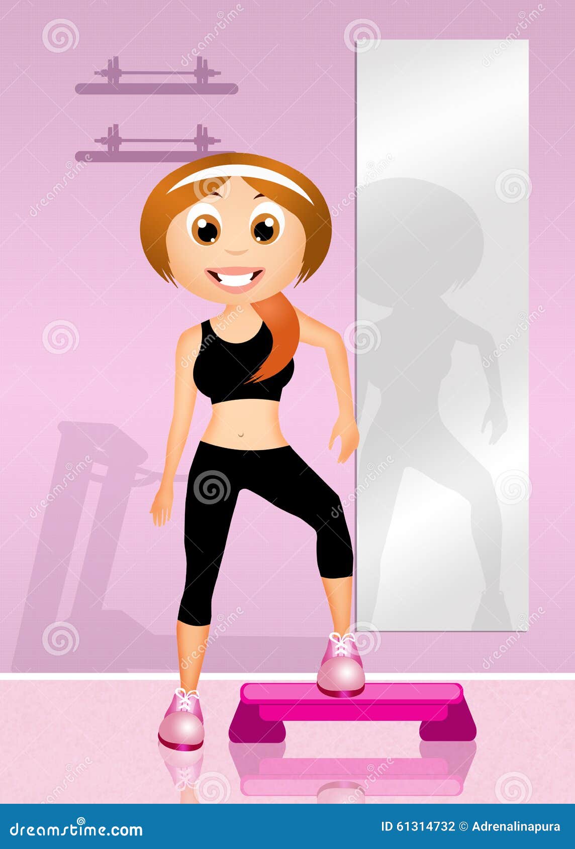 Step aerobic stock illustration. Illustration of sport - 61314732
