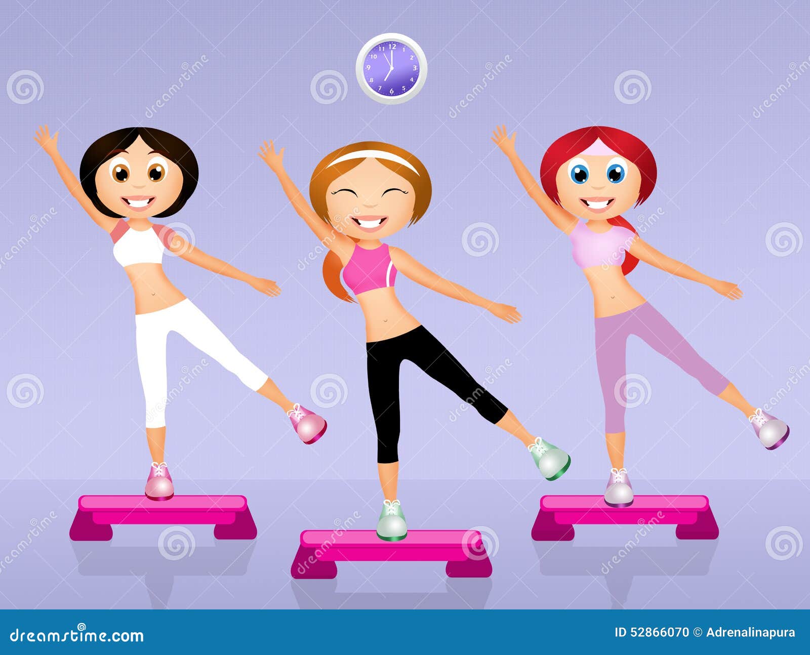 Step aerobic stock illustration. Illustration of step - 52866070