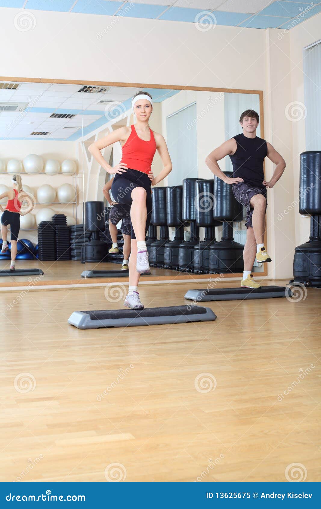 Step aerobics stock image. Image of build, equipment - 13625675