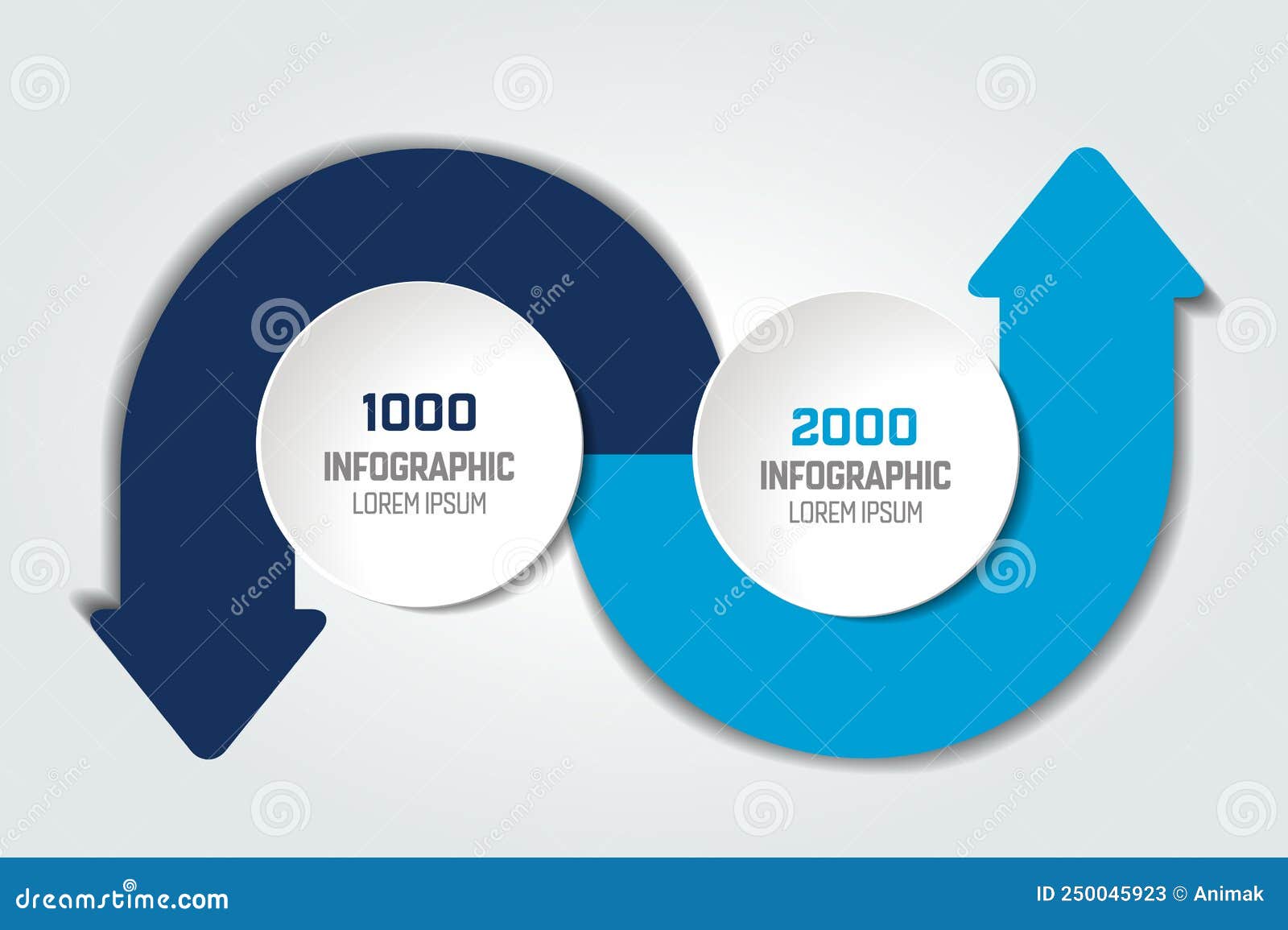 2 Step Arrow Diagram, Scheme, Infographic Stock Vector - Illustration ...