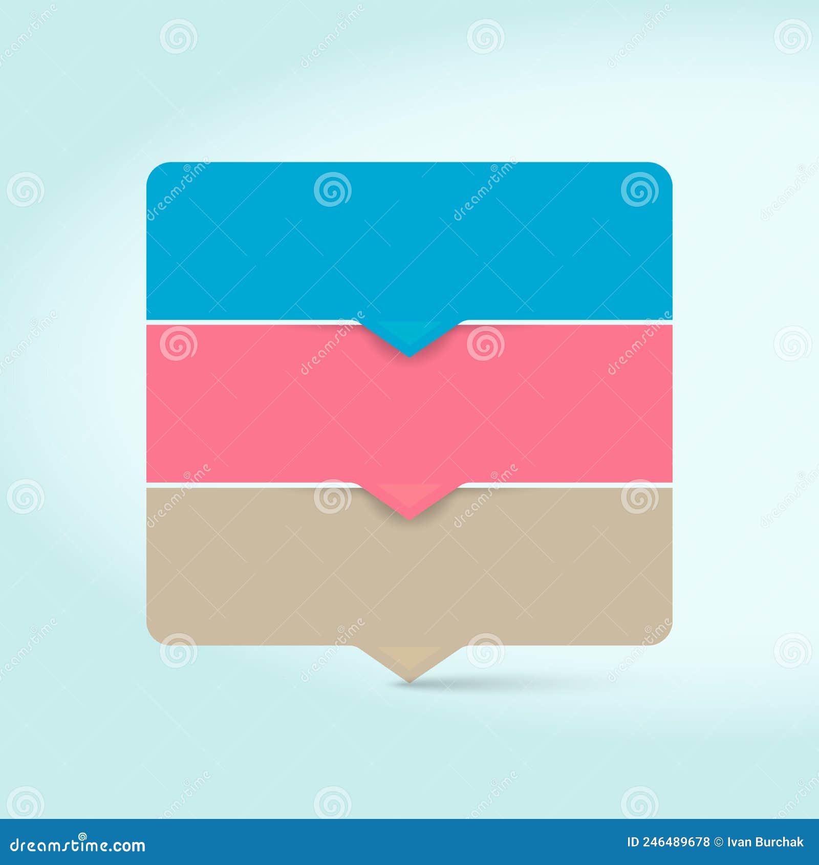 3 Step Arrow Down Banners. Cute Colored Infographics Diagrams ...