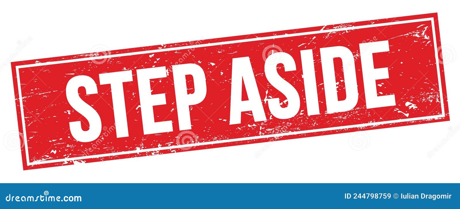 STEP ASIDE Text on Red Grungy Rectangle Stamp Stock Illustration ...