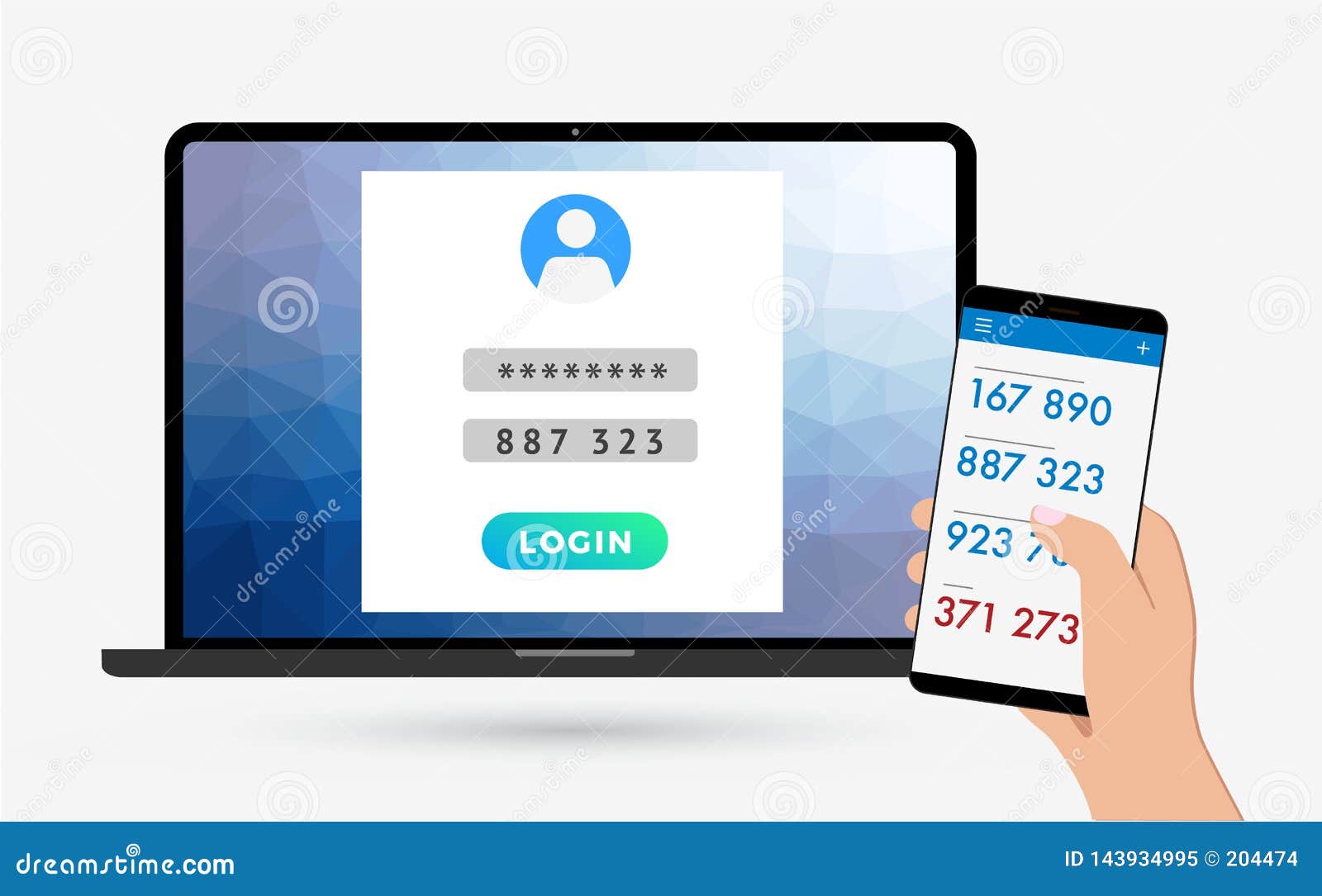 2 Step Authentication Two Steps Verification Code Stock Vector Illustration Of Access Factor