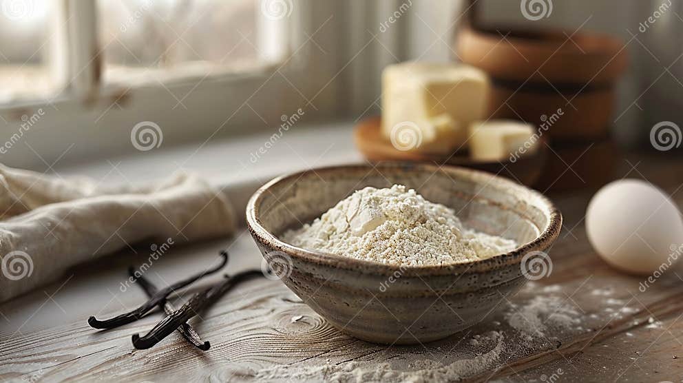 Cozy Baking Nostalgia. Vintage Inspired Baking Essentials Composition ...