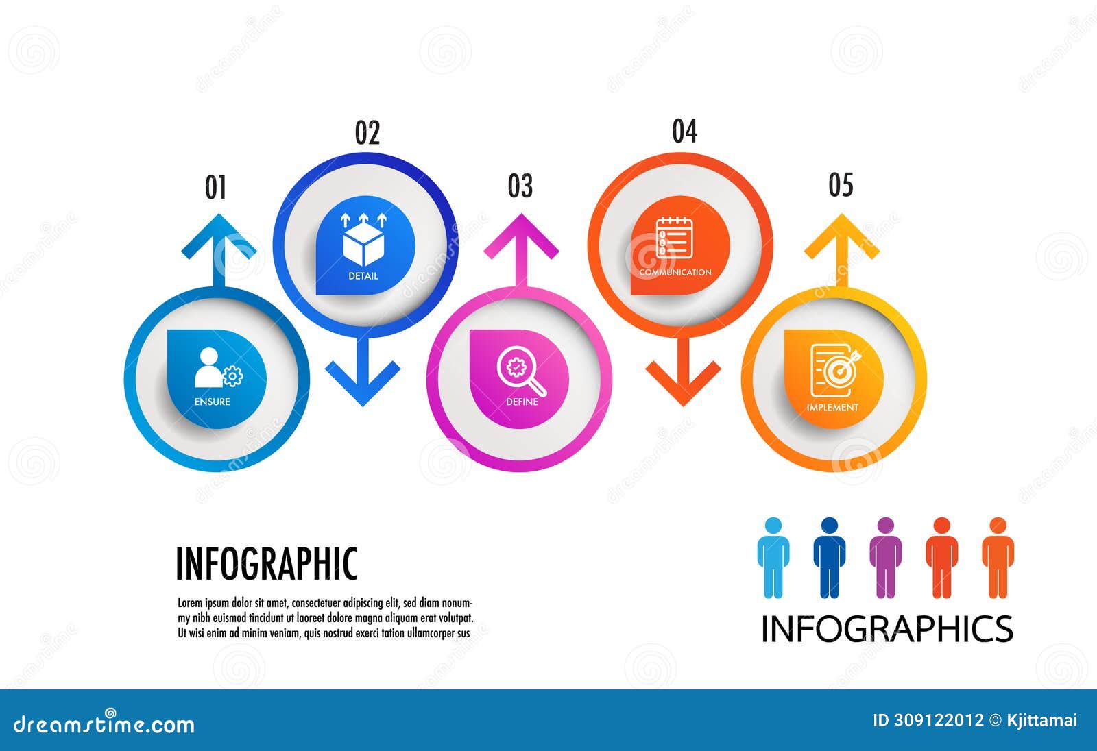 5 Step for Business Direction Stock Illustration - Illustration of ...