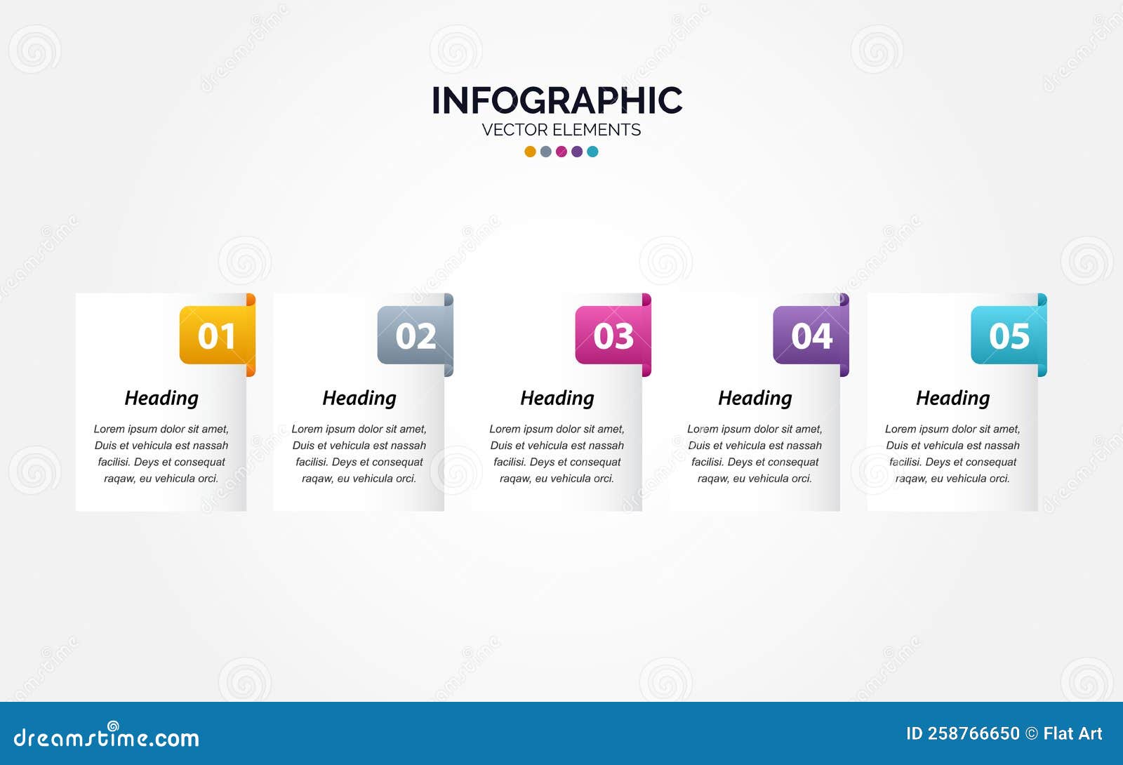 5 Step Business Horizontal Infographic Template Stock Vector ...