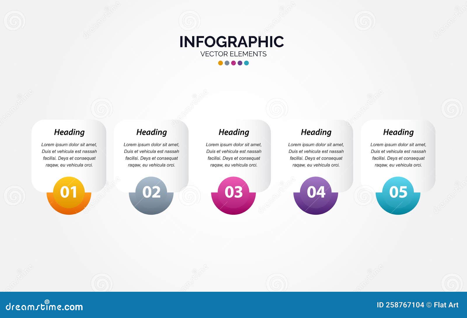 5 Step Business Horizontal Infographic Template Stock Vector ...