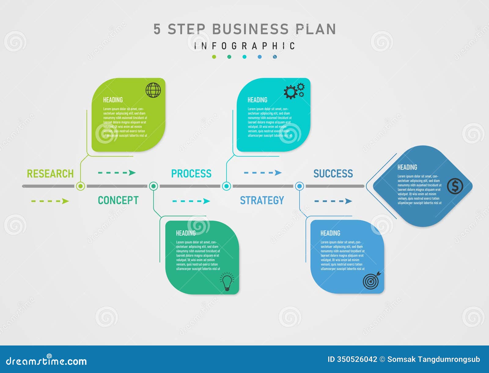5 step business plan025 stock illustration. Illustration of process ...