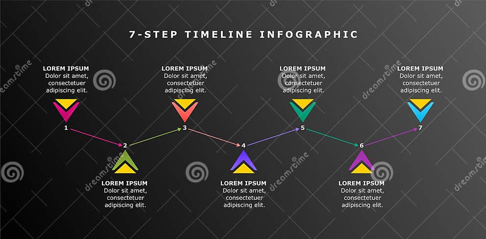 7-Step Business Timeline, Progress Infographic Stock Vector ...