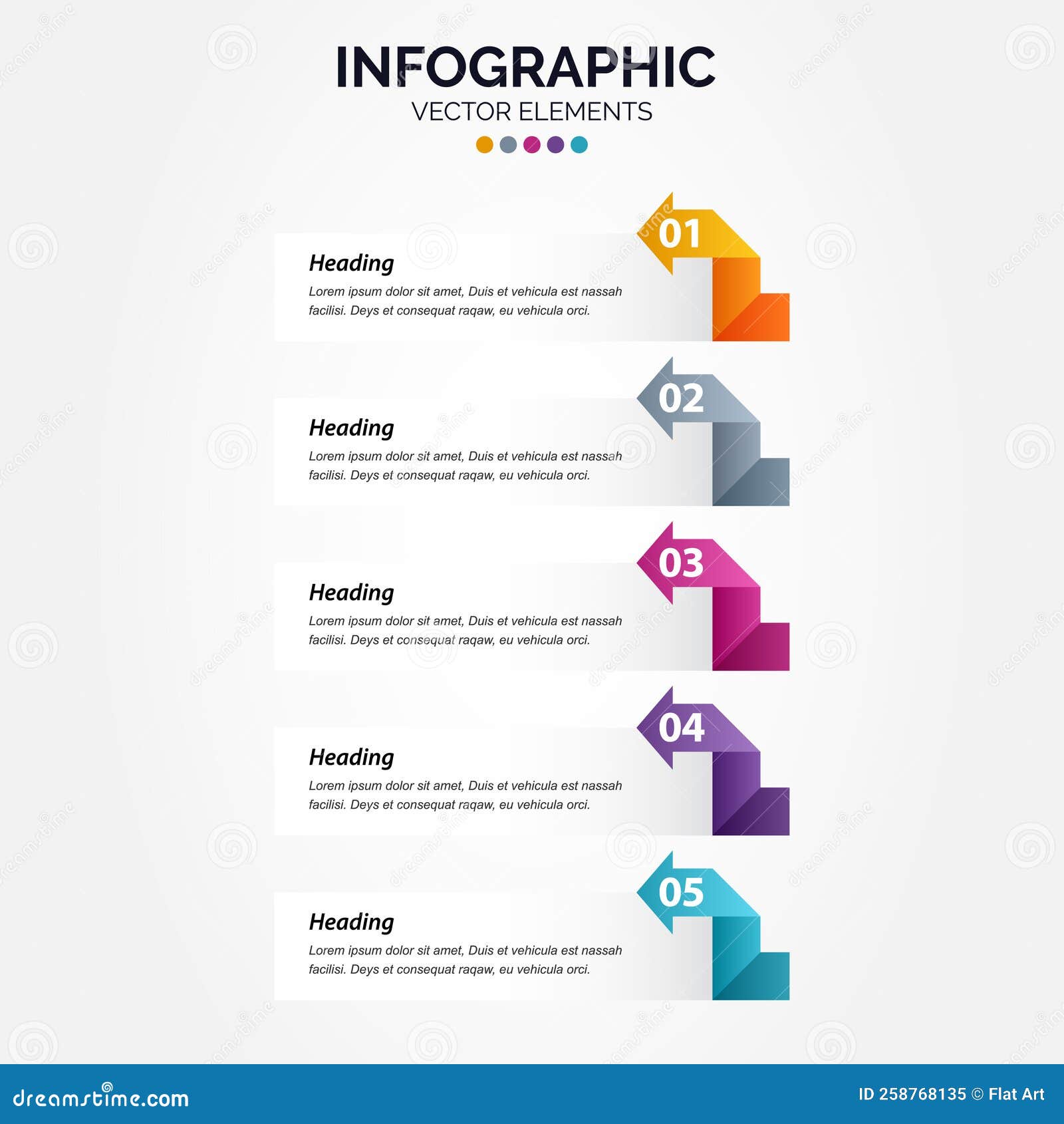5 Step Business Vertical Infographic Template Stock Vector ...