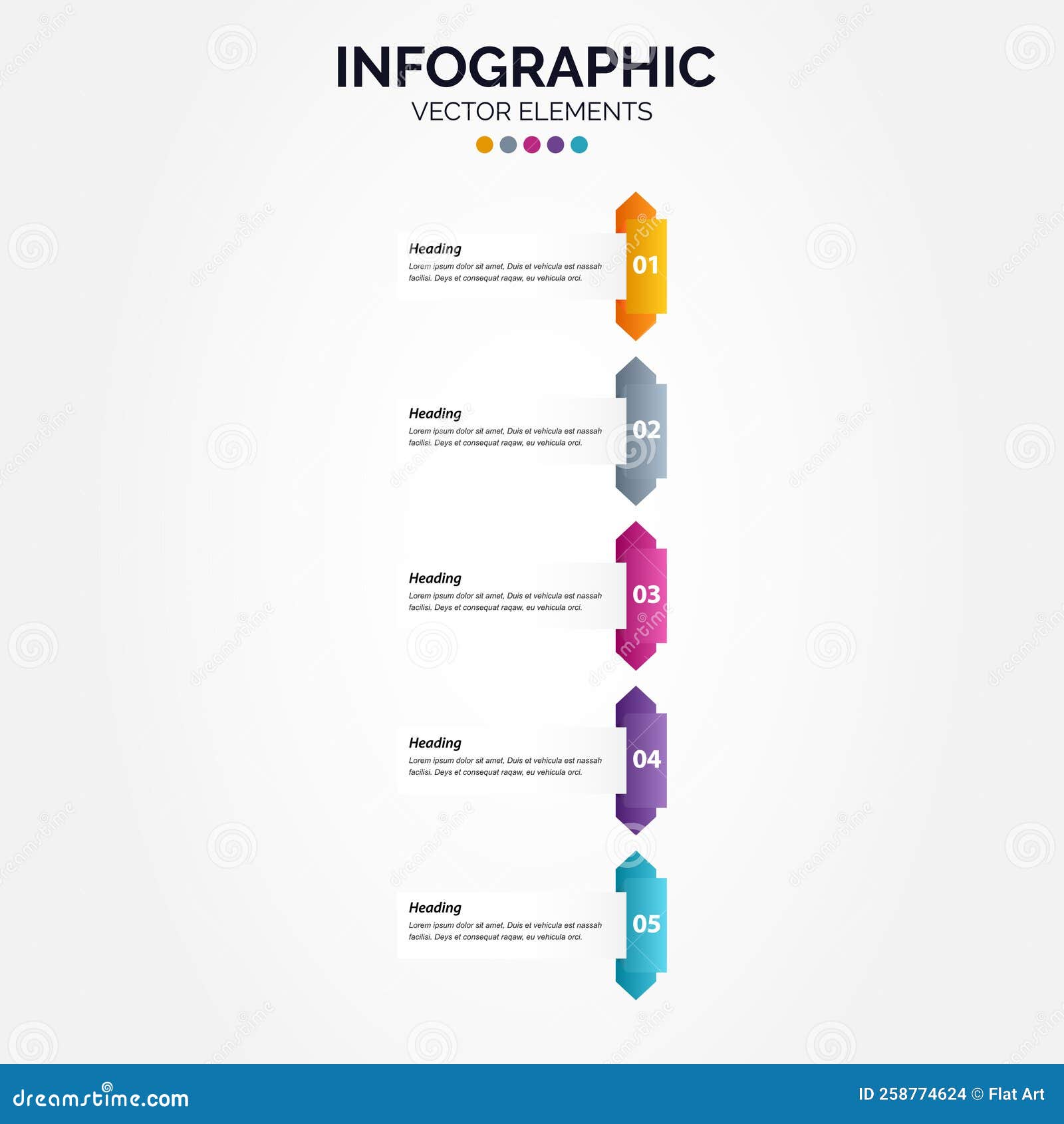 5 Step Business Vertical Infographic Template Stock Vector ...