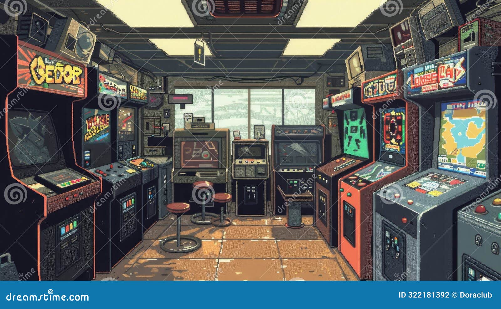 Step into a Bygone Era with this Classic Arcade Gaming Hall, Featuring ...