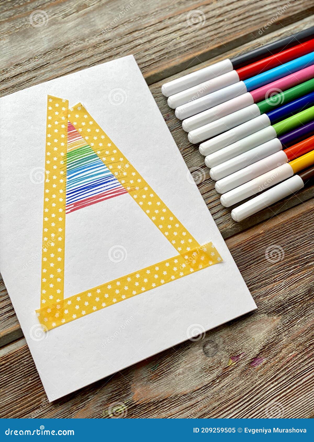 Step by Step, Christmas Card in Progress, Draw a Rainbow Christmas Tree ...