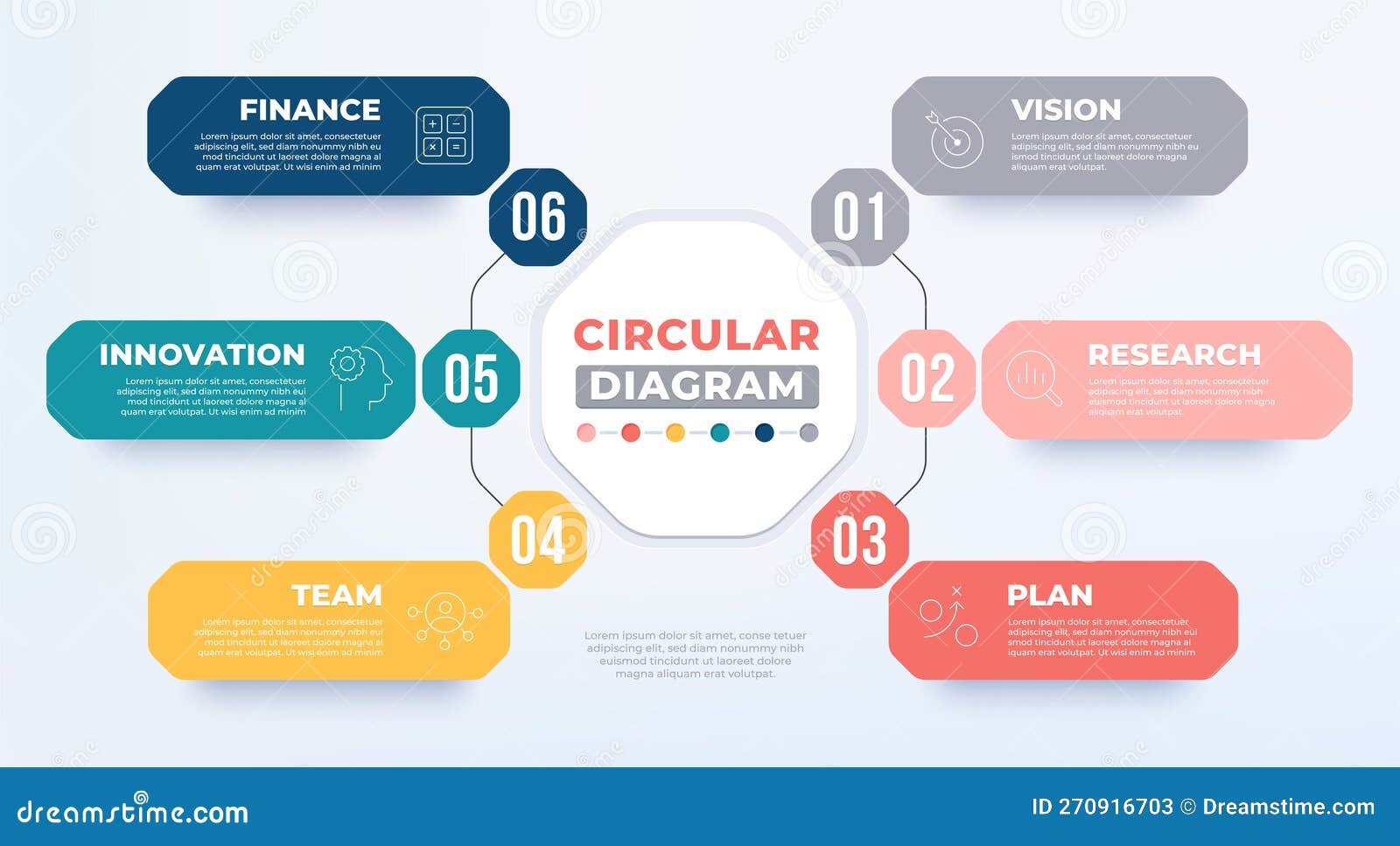 6 Step Circular Diagram Template. Business Circular Infographic with ... 6 Step Circular Diagram Template. Business Circular Infographic with ...