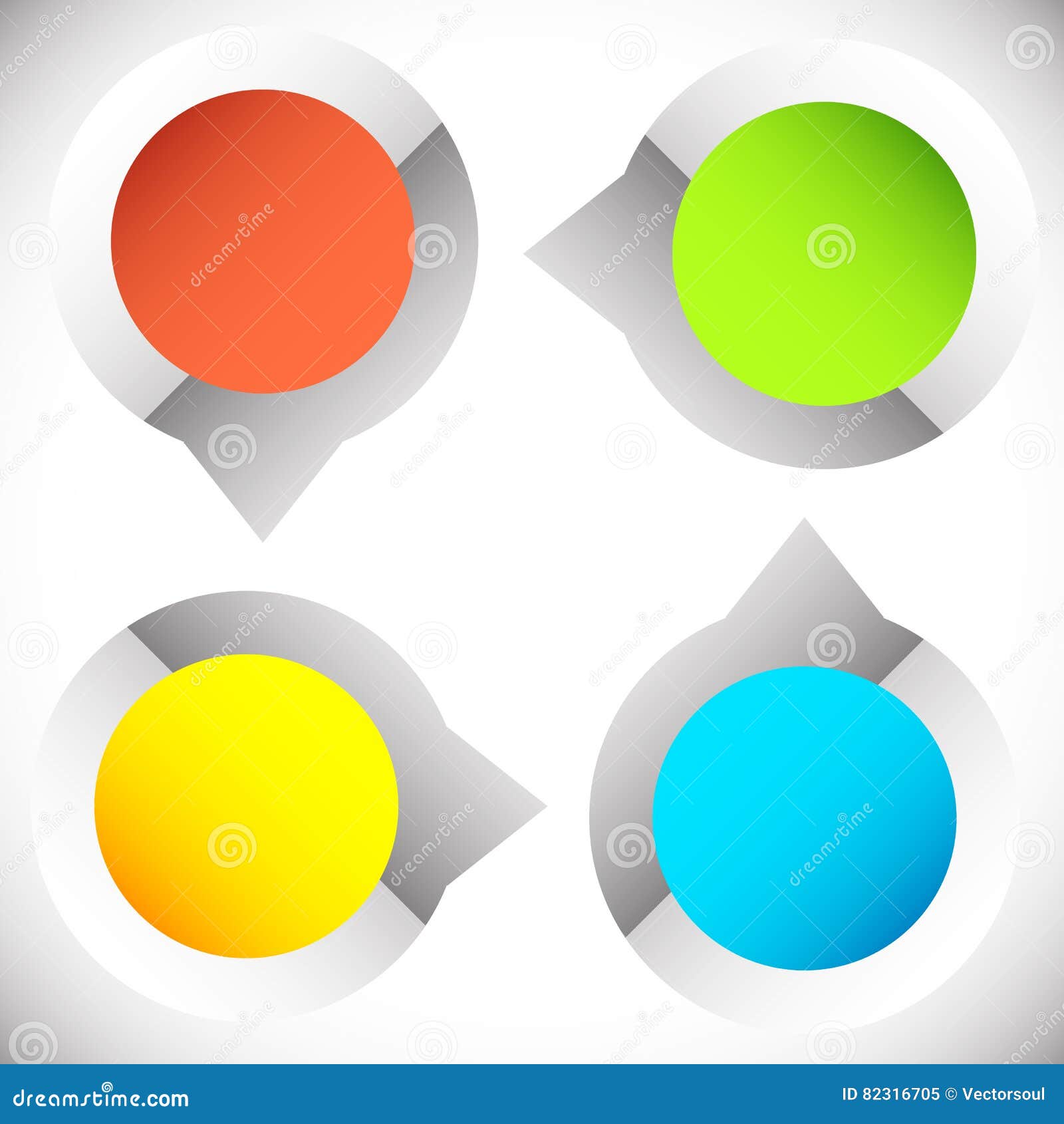 4-step Circular Presentation, Infographics Element. Cyclic Progress ...