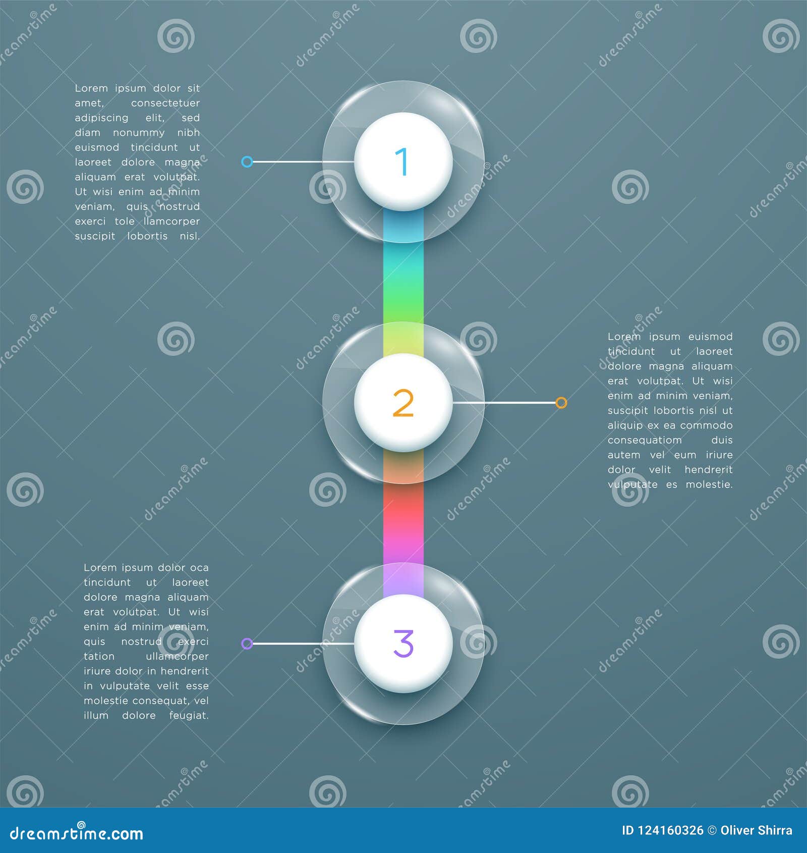 3 Step Colorful 3d Vertical Time Line Infographic Template Stock Vector ...