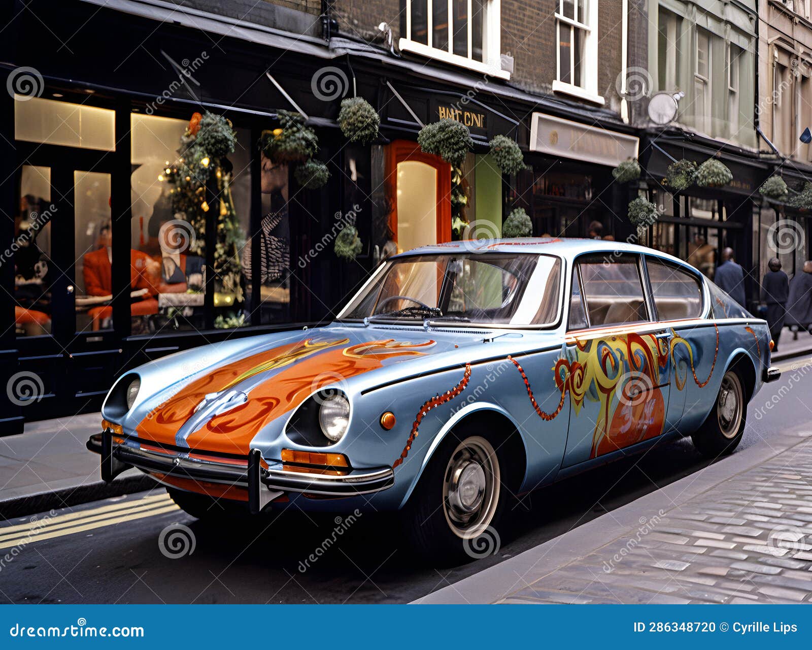 Psychedelic Car: a Retro Futurism Revival Stock Illustration ...