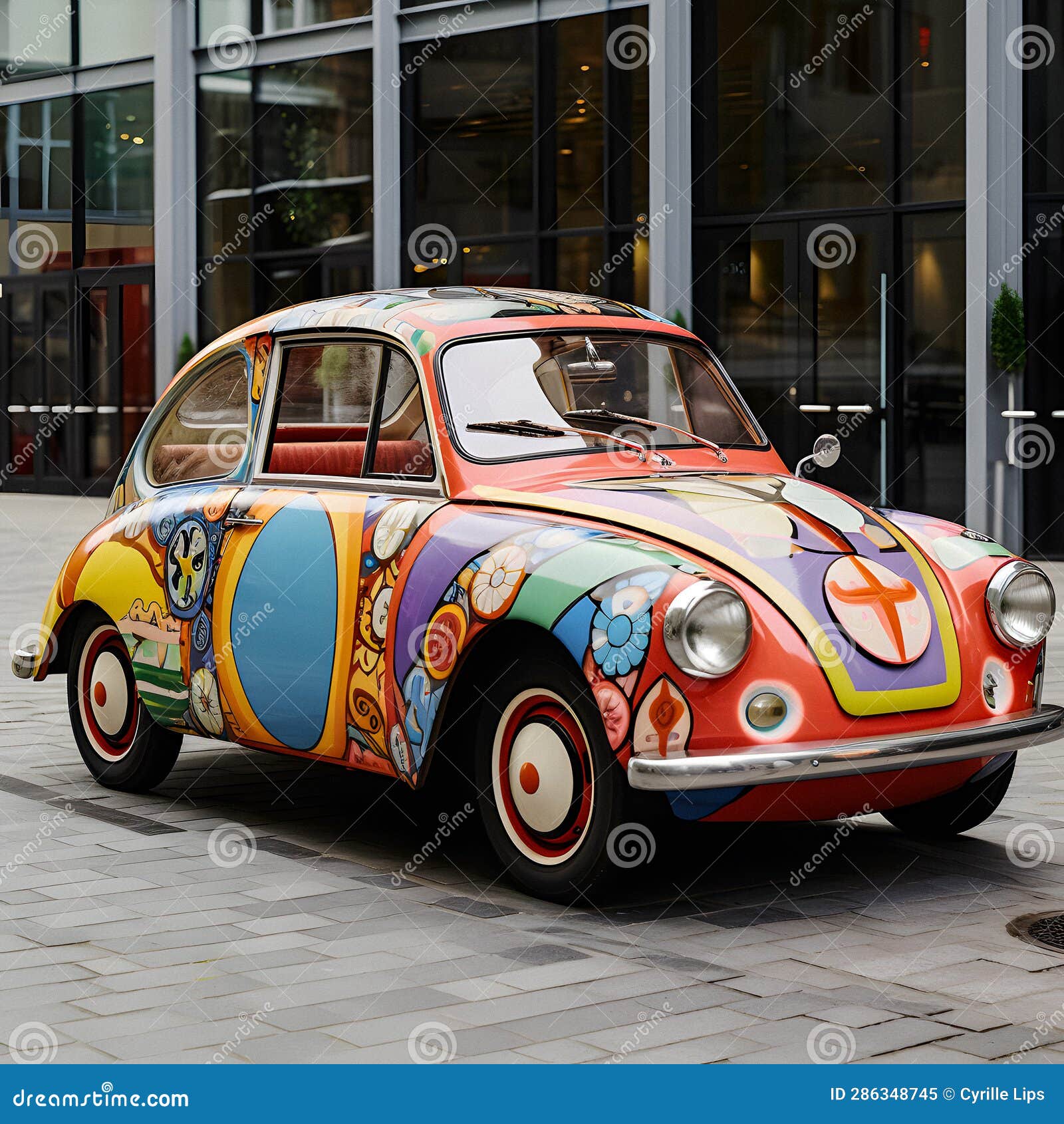 Psychedelic Car: a Retro Futurism Revival Stock Illustration ...