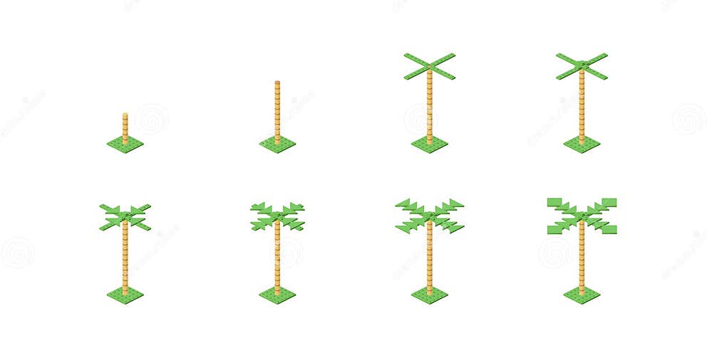 Step by Step Construction of a Palm Tree. Vector Stock Illustration ...