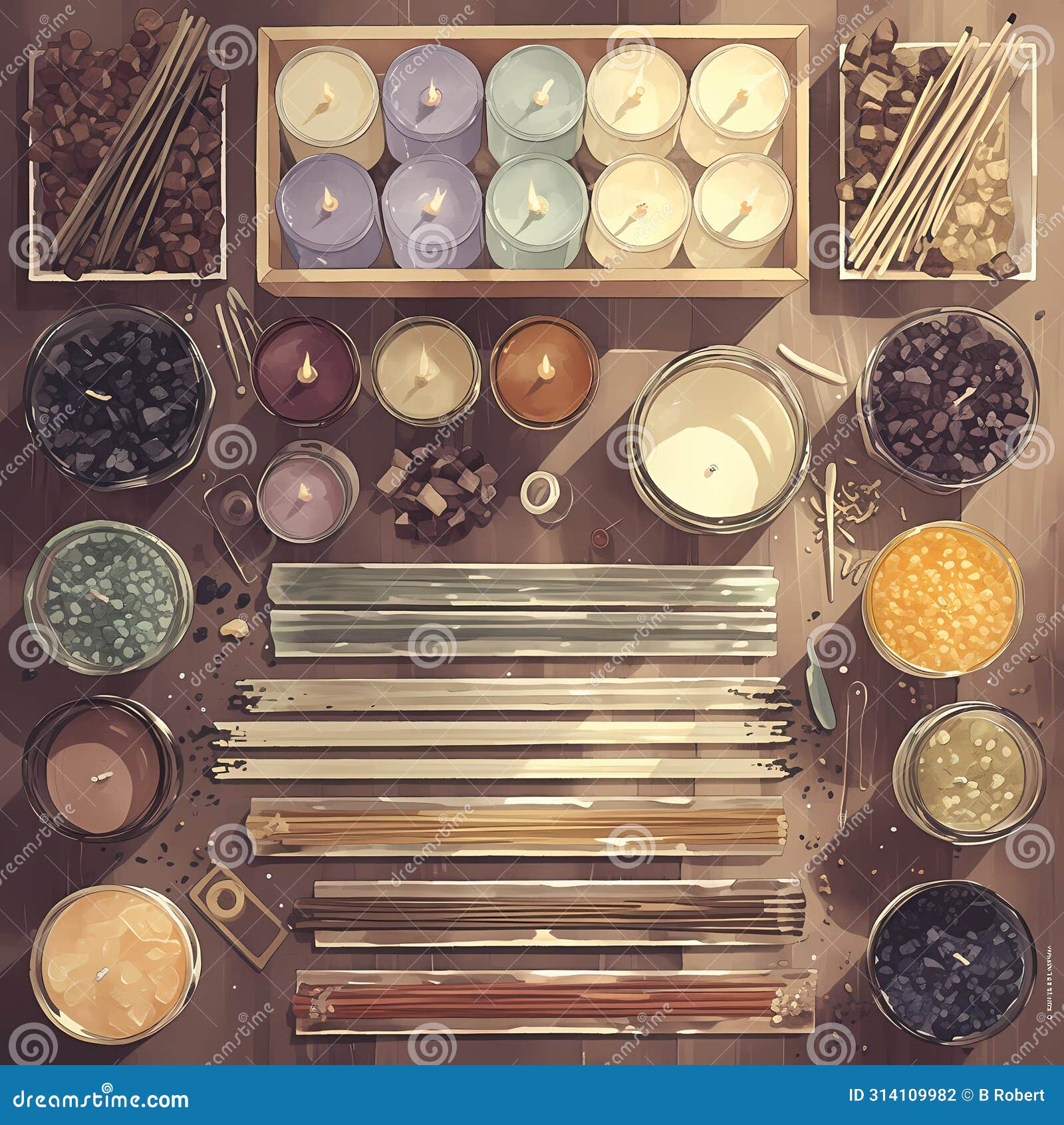 Charming Candlemaking Studio Stock Illustration - Illustration of ...