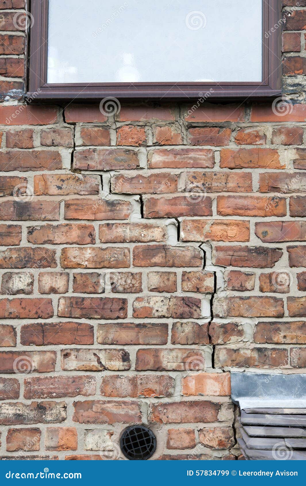 Step cracking to brickwork stock image. Image of cracks - 57834799