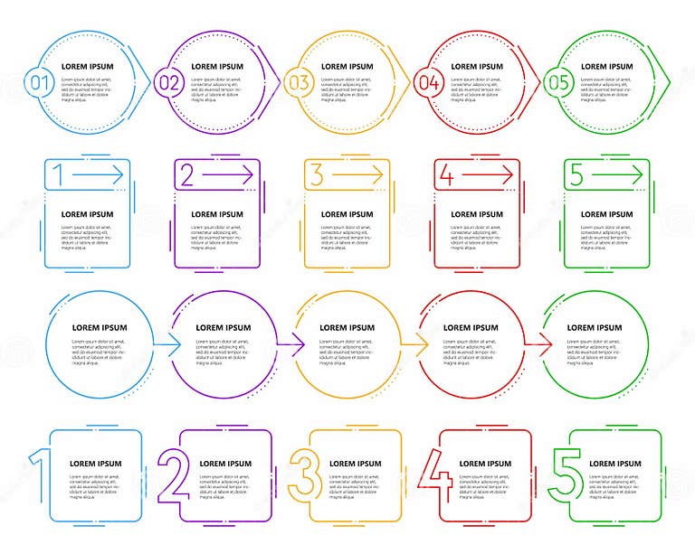 Step Diagram and Infographic Timeline Chart Frames Stock Illustration ...