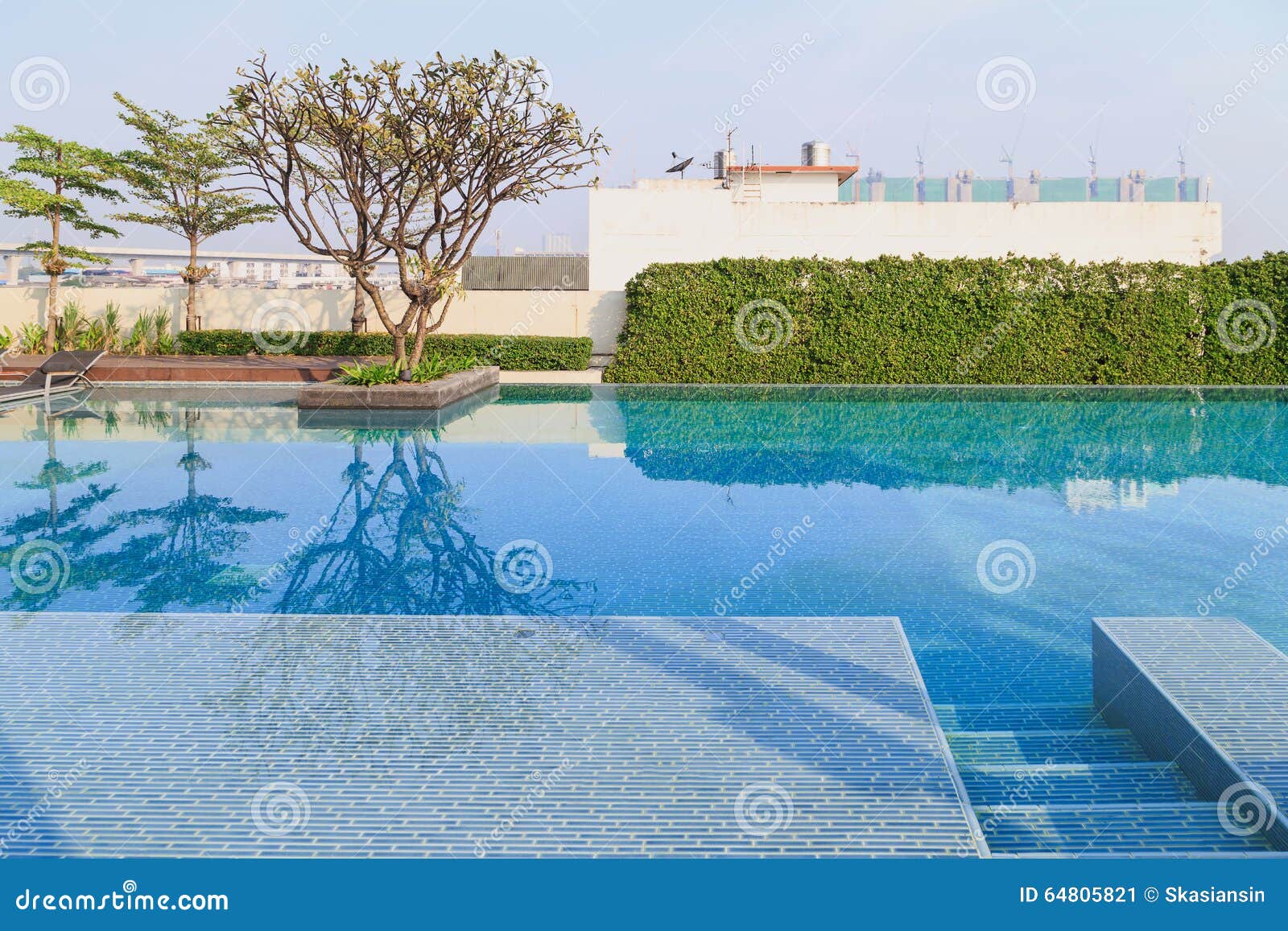 Step down into the pool stock image. Image of clear, reflection - 64805821