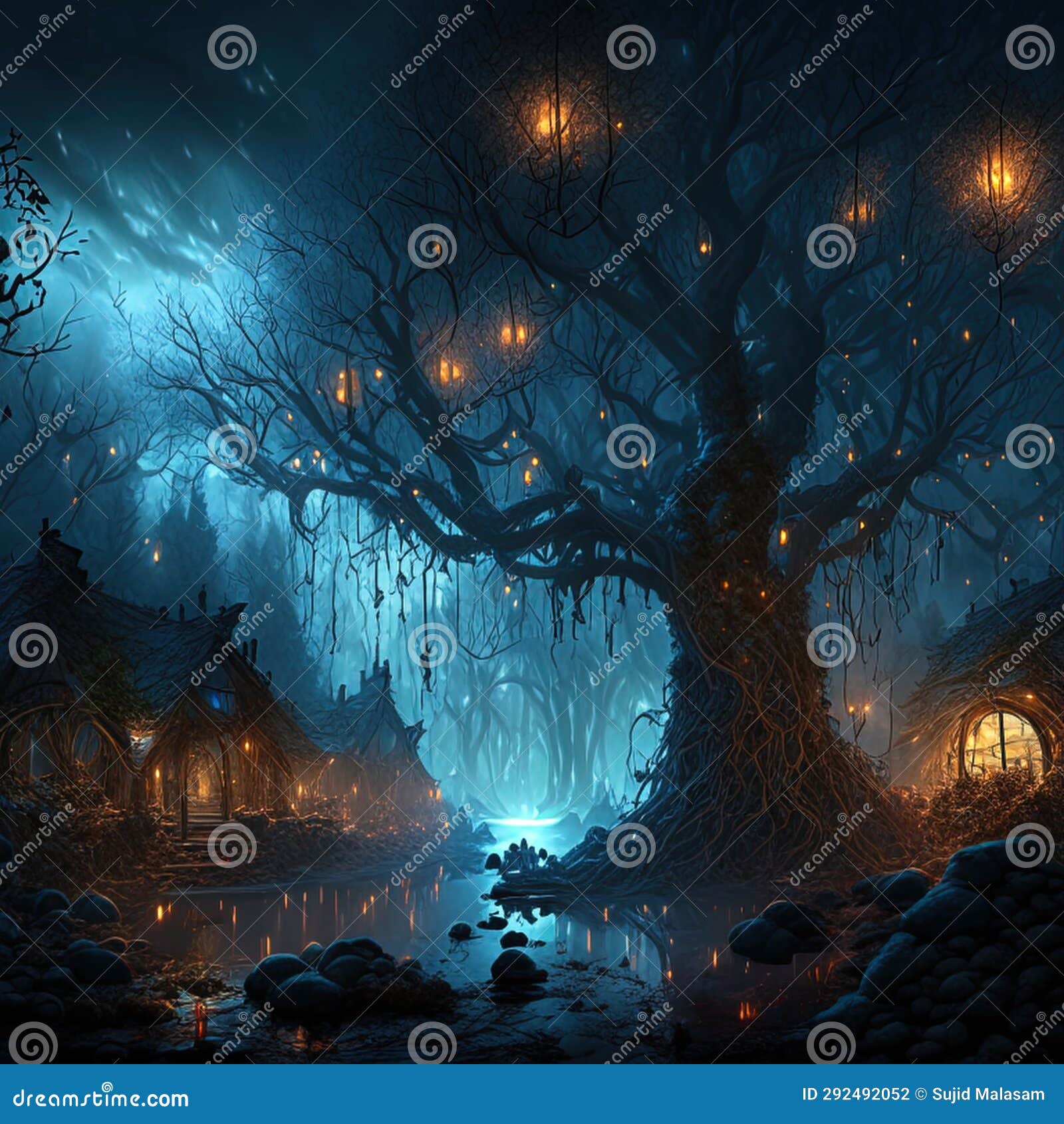 Sinister Willow Dreamscape - AI Generative by Halloween Ai Stock Photo - Image of screenshot ...