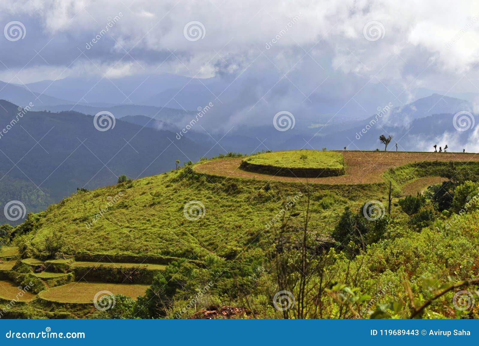 Mountain Steps for Plantation Stock Image - Image of clouds, greenery ...
