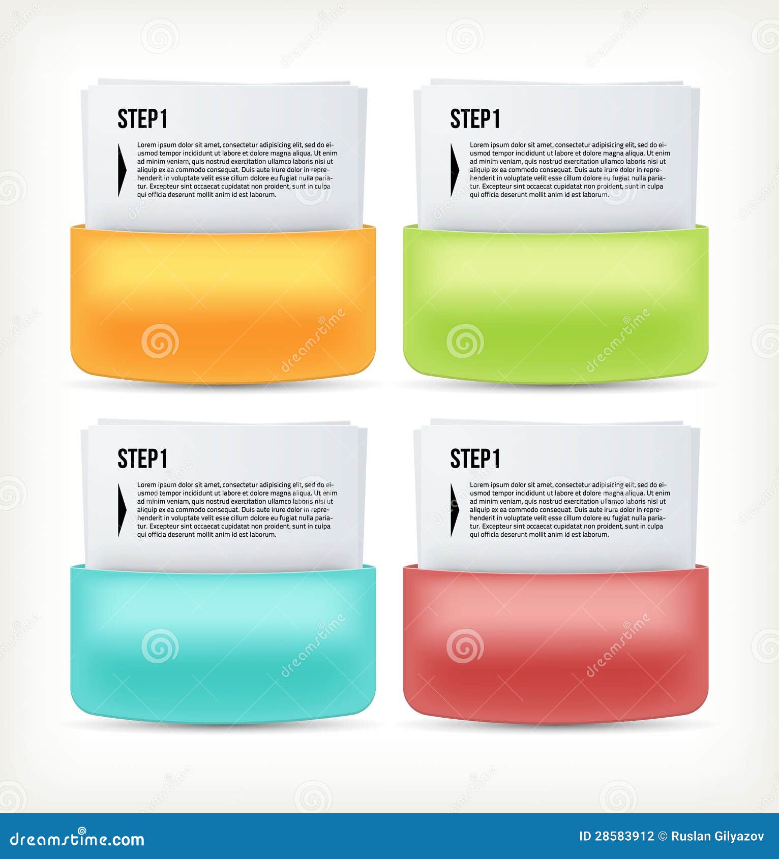 This 3-step Folder Shape Infographic Is A Template That Presents A ...