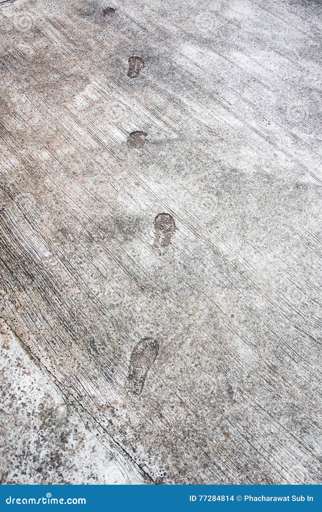 The Step Footprint of Man on the Concrete Rough Floor or Ground Stock ...