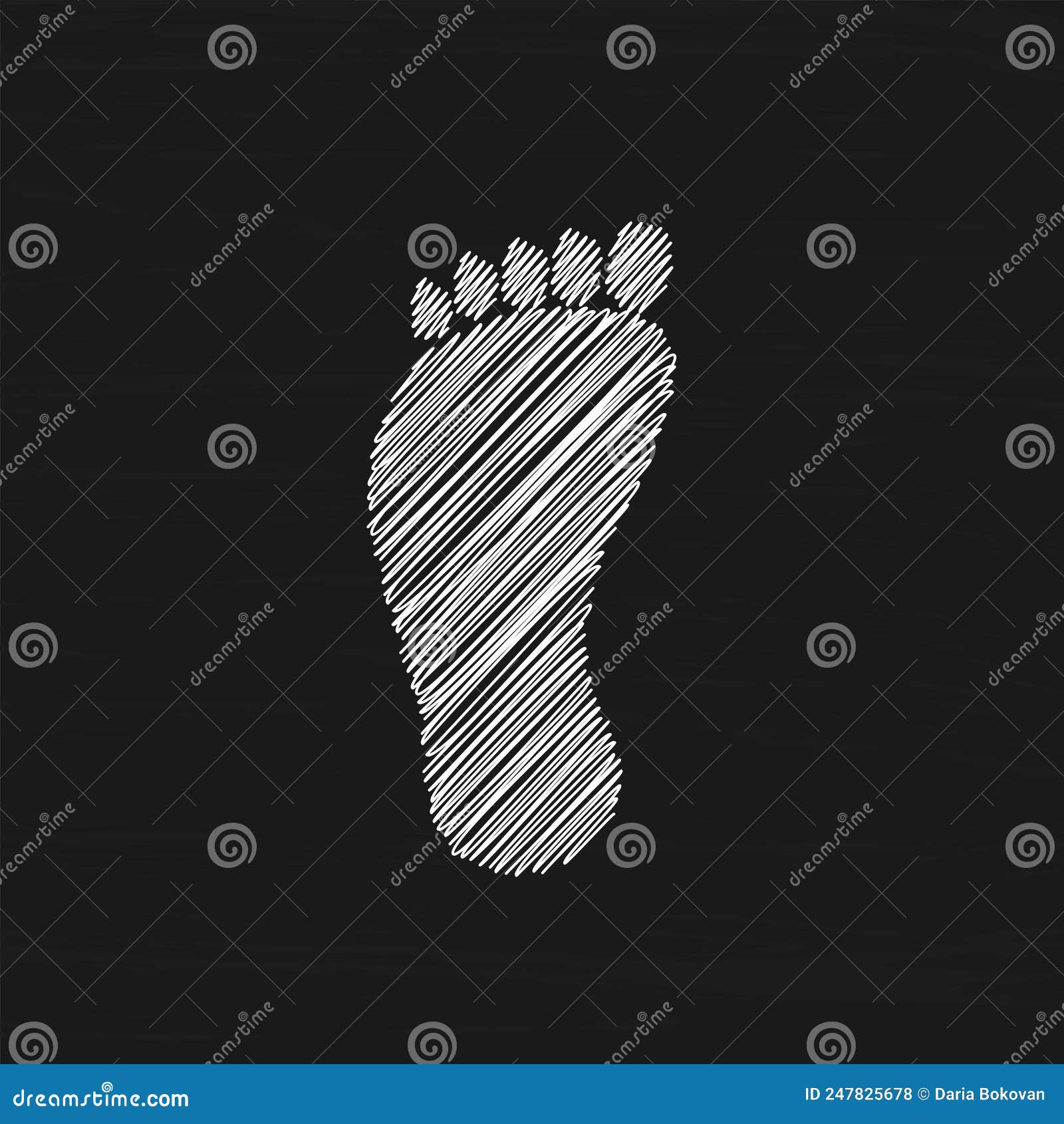 Human Trail White Sketch Vector Icon. Step Footprints Paths Stock ...