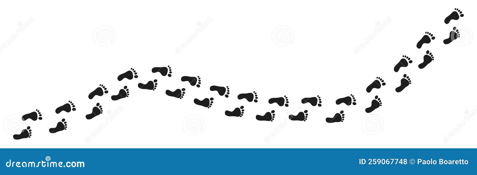 Step Footprints Paths Icon. Human Prints Foot Barefoot Symbol. Sign ...