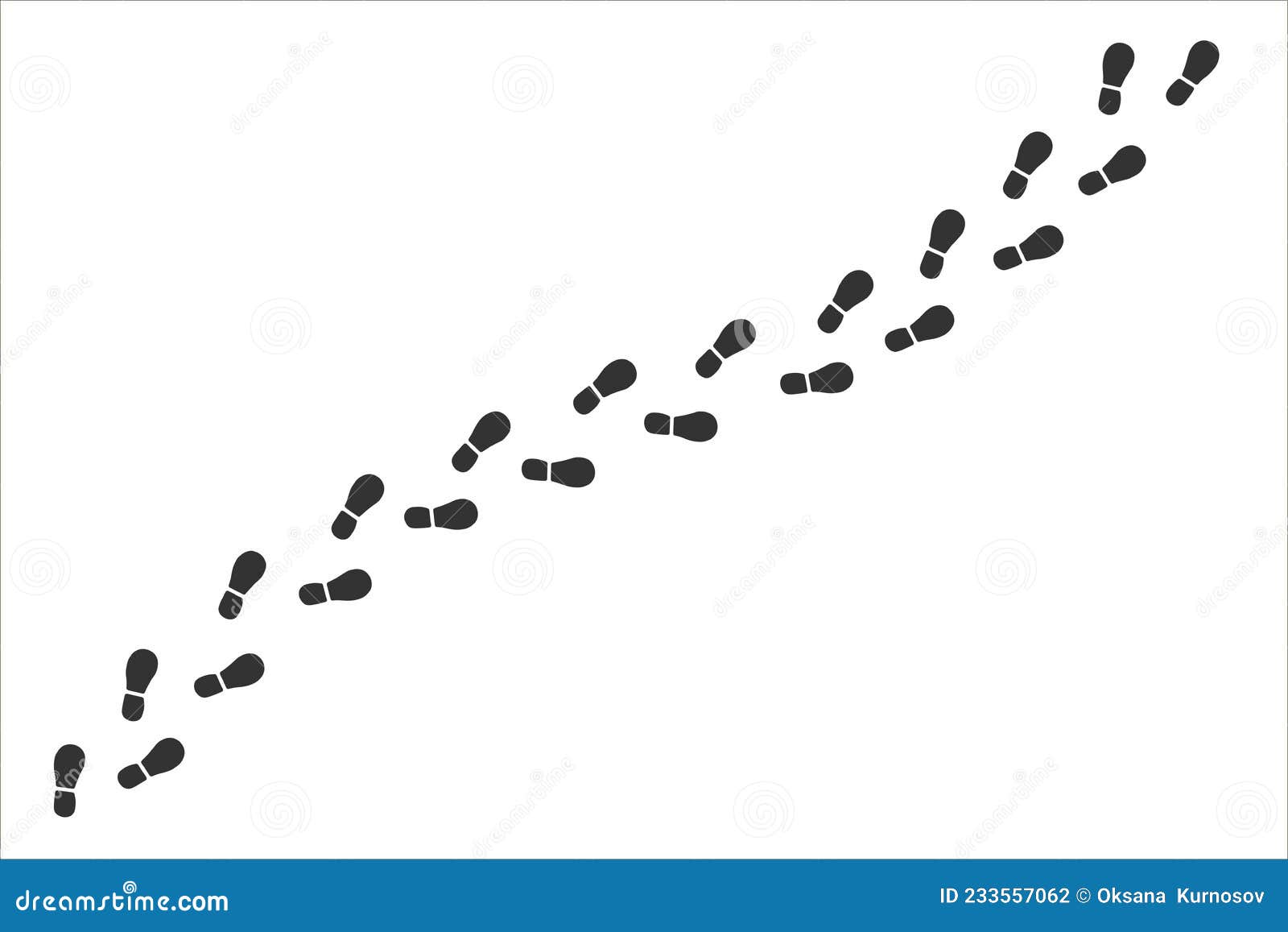 Step Footprints Paths, Vector Icon Illustration. Direction, Walking or ...